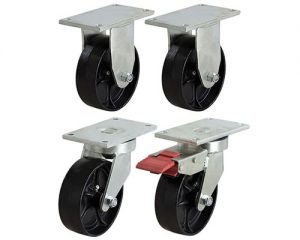 Waste Bin Castors - All Rubber